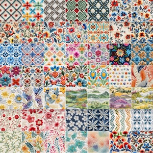 120 Procreate Hand Embroidery Patterns | Procreate Needlework Brushes ...