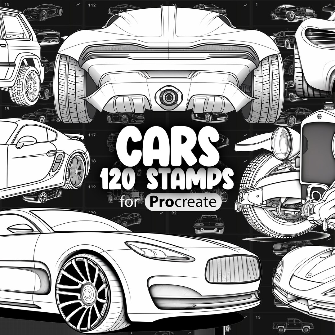 120 Procreate Cars Stamps Procreate Sport Car Stamp Brushes Procreate ...