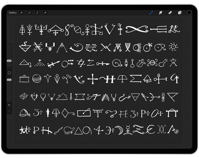 100 Procreate Alchemy Symbols Stamp Brushes 100 Photoshop - Etsy