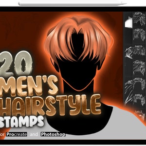 20 Procreate Men's Hairstyles Stamp Brushes, Procreate Fashion ...