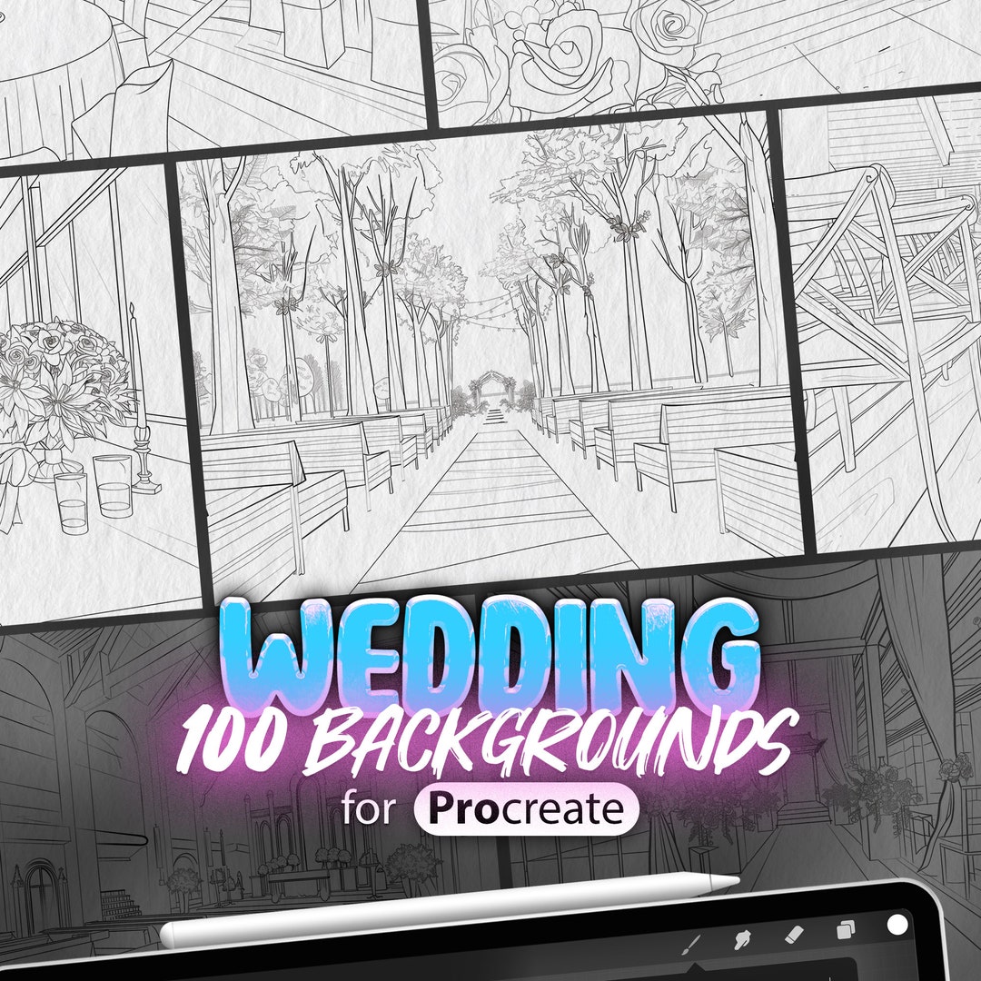 100 Procreate Wedding Backgrounds | Procreate Wedding Arches Stamps ...