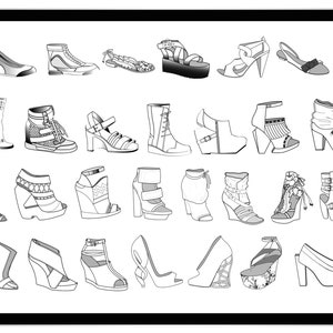 100 Procreate Women Shoes Stamp Brushes Part 2 100 - Etsy