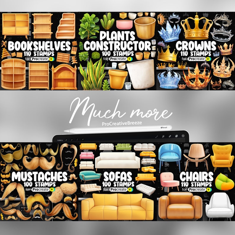 110 Procreate Crowns Stamp Brushes | Procreate Royal Crown Stamps ...
