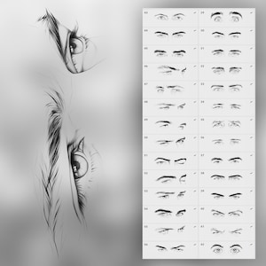 120 Procreate 3D Men's Eyes Stamp Brushes | Photoshop Boys Eyes | Clip ...
