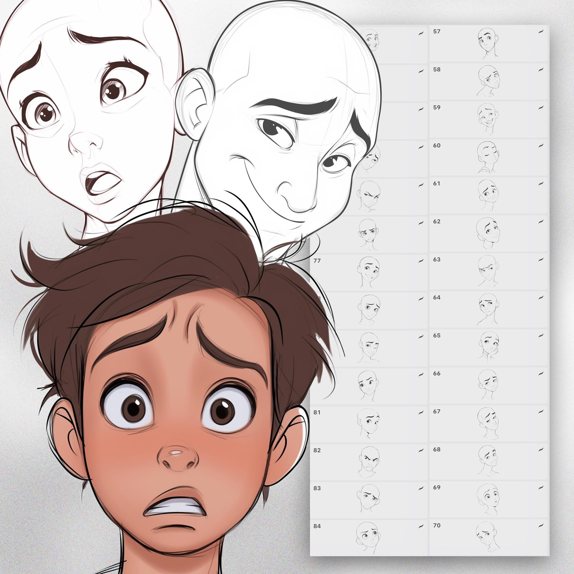 120 Procreate Cartoon Princes Stamps | Procreate Cartoon Prince Head ...