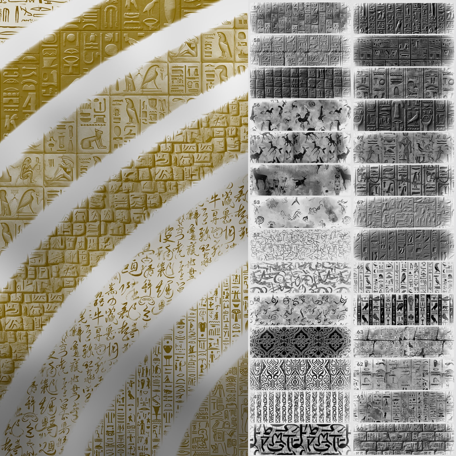 150 Procreate Hieroglyphs Textures | Procreate Mayan Hieroglyphs Brush ...