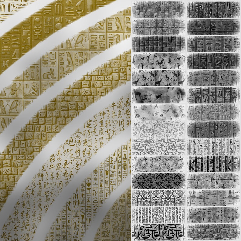 150 Procreate Hieroglyphs Textures | Procreate Mayan Hieroglyphs Brush ...