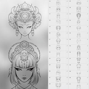 150 Procreate Anime Female Head Stamps | Procreate Anime Girls Head ...