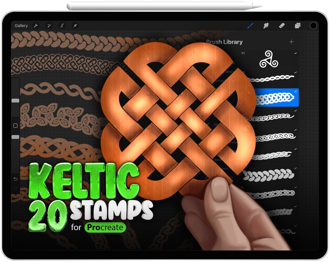 20 Procreate Keltic Knots Brushes Procreate Keltic Stamp - Etsy