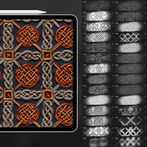 150 Procreate Celtic Patterns | Celtic Knotwork Fabric Procreate Texture Seamless Brushes ...