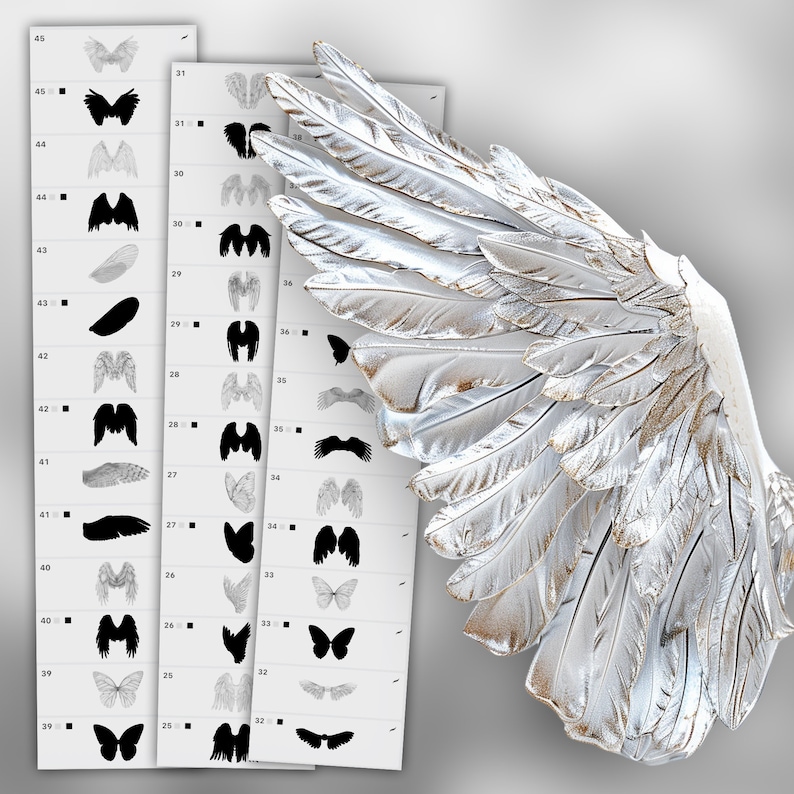100 Procreate 2D Wings Stamp Brushes | Procreate Bird Wings Stamps ...