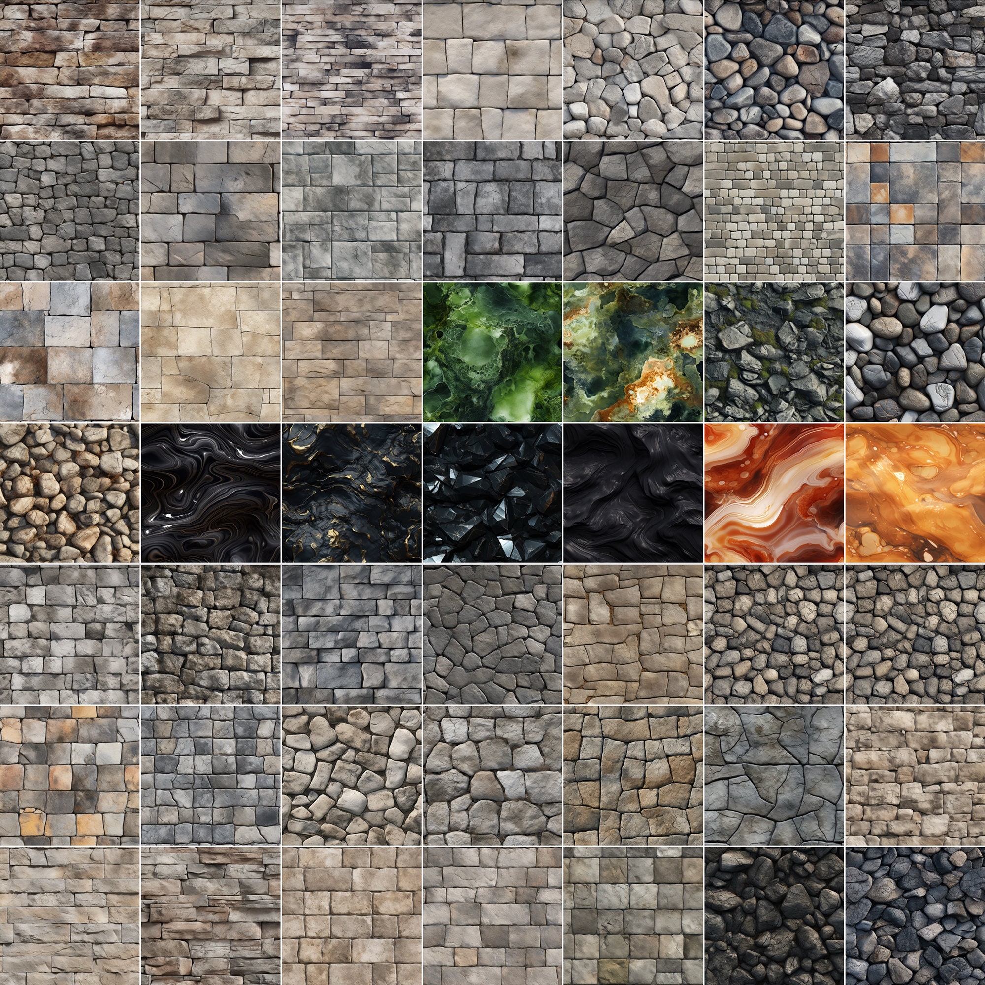 130 Procreate Stone Textures | Stone Procreate Texture Seamless Brushes ...