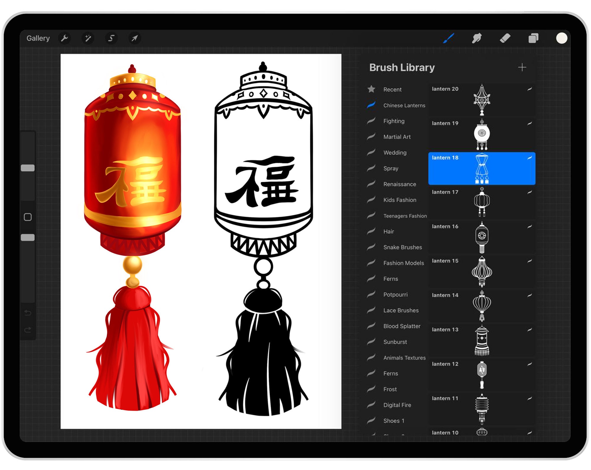 20 Procreate Chinese Lanterns Stamp Brushes 20 Photoshop - Etsy