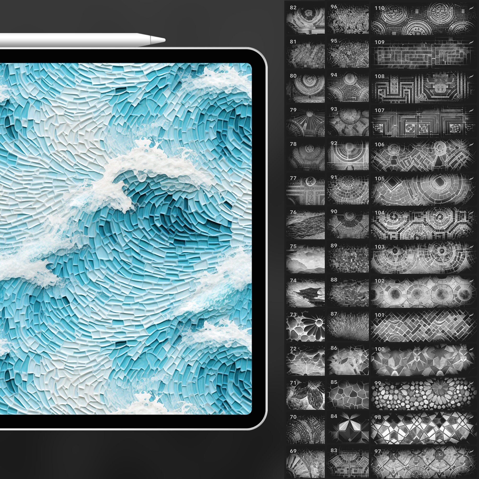 230 Procreate Mosaic Textures | Fresco Procreate Seamless Pattern ...