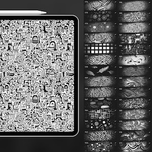 190 Procreate Doodle Patterns | Fabric Procreate Texture Seamless ...