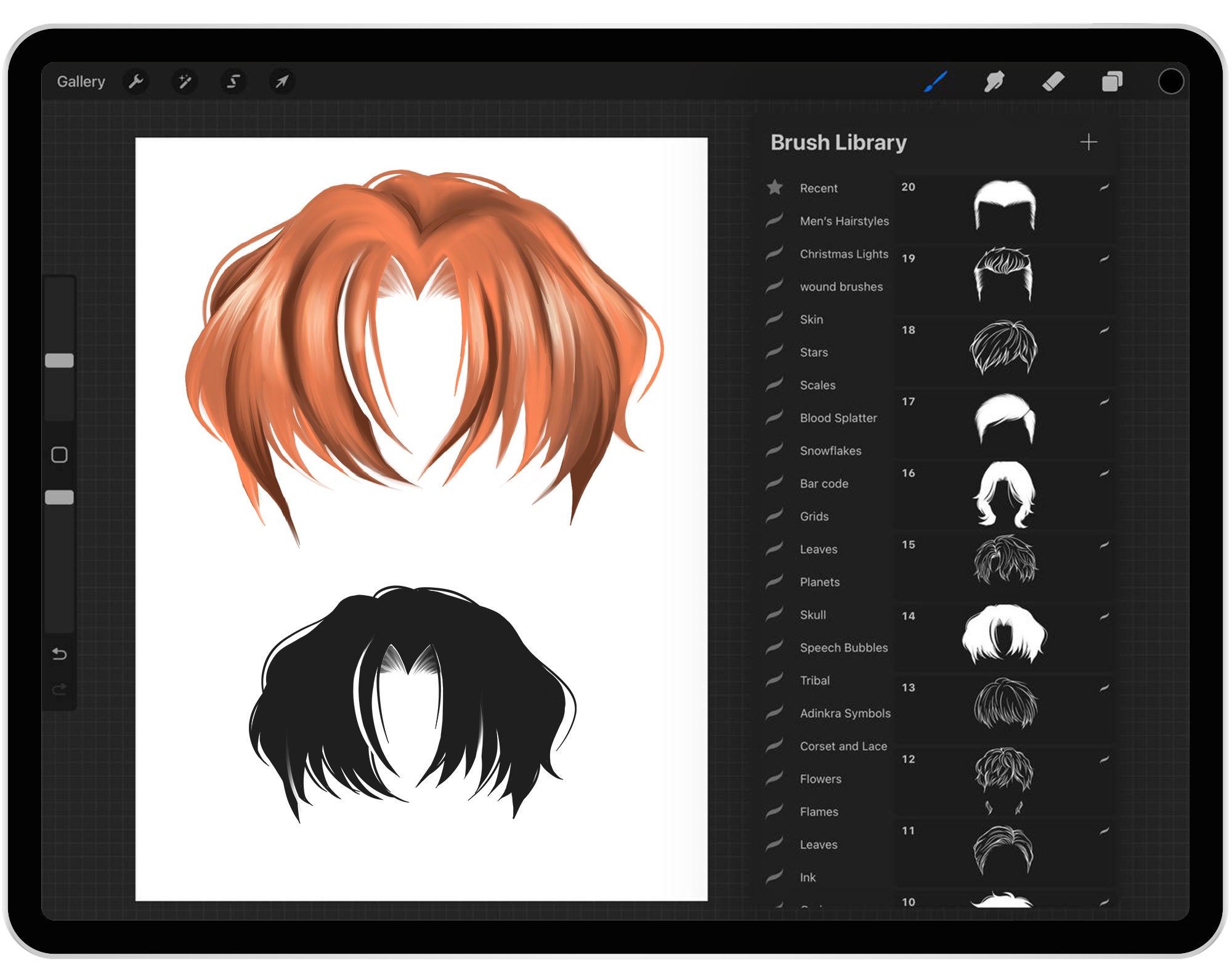 20 Procreate Men's Hairstyles Stamp Brushes Procreate - Etsy