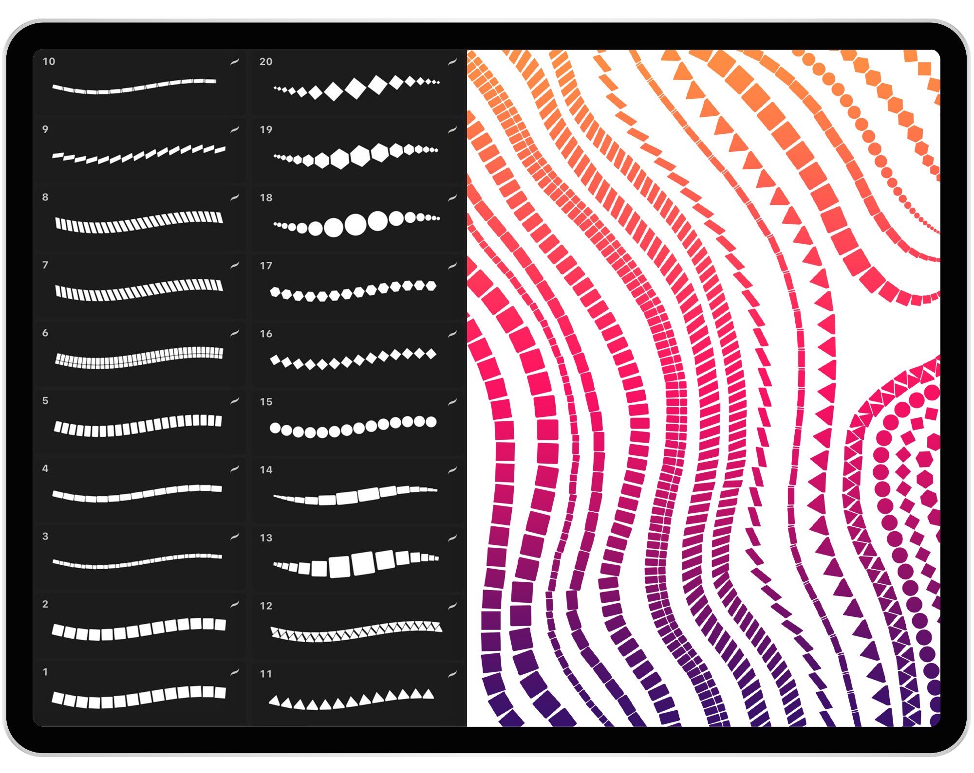 20 Procreate Mosaic Brushes Procreate Tile Brush Procreate - Etsy