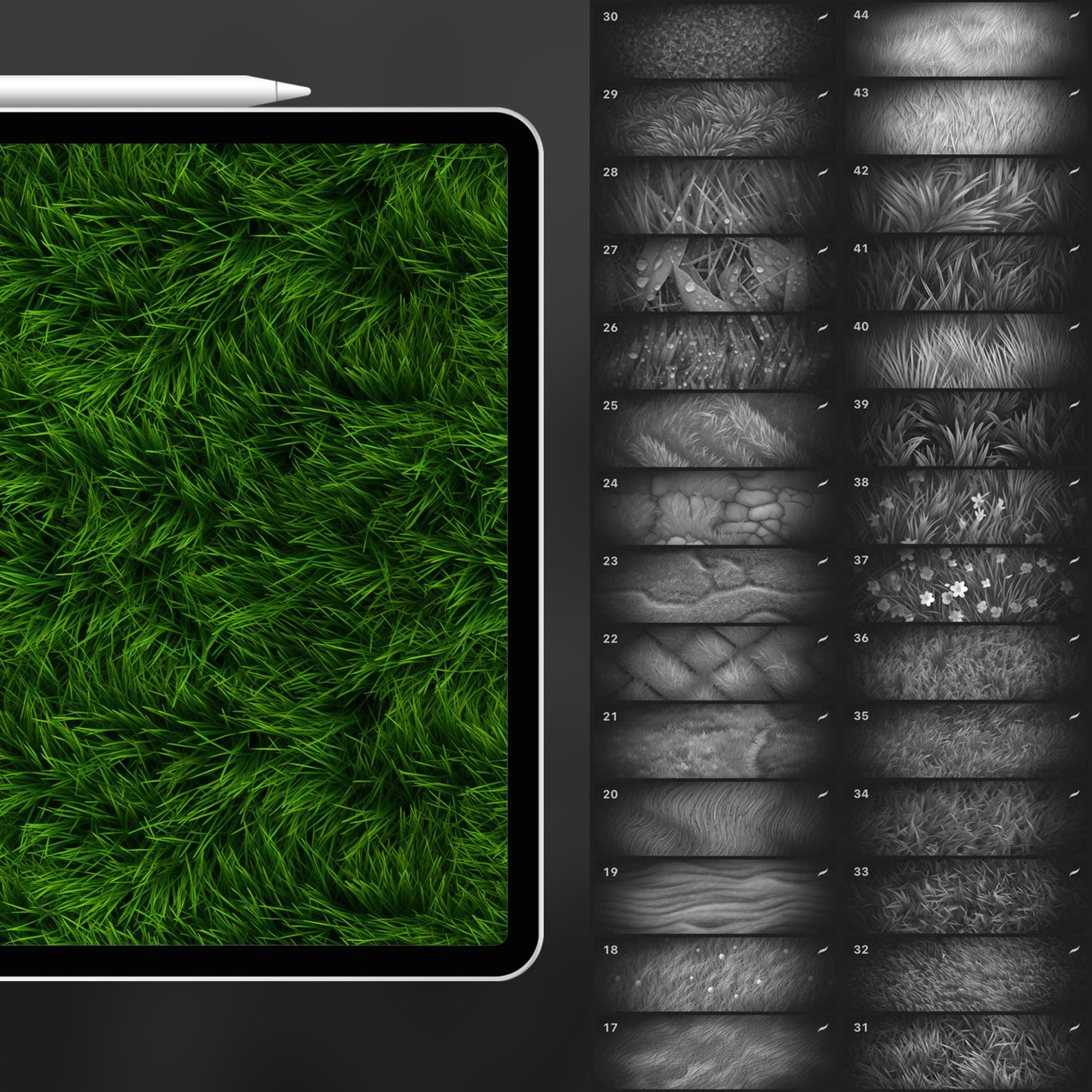 100 Procreate Grass Textures | Lush Green Procreate Texture Seamless ...