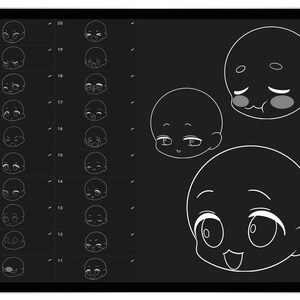 50 Chibi Emotion Brushes for Procreate, Chibi Emoji Stamp Brushes ...