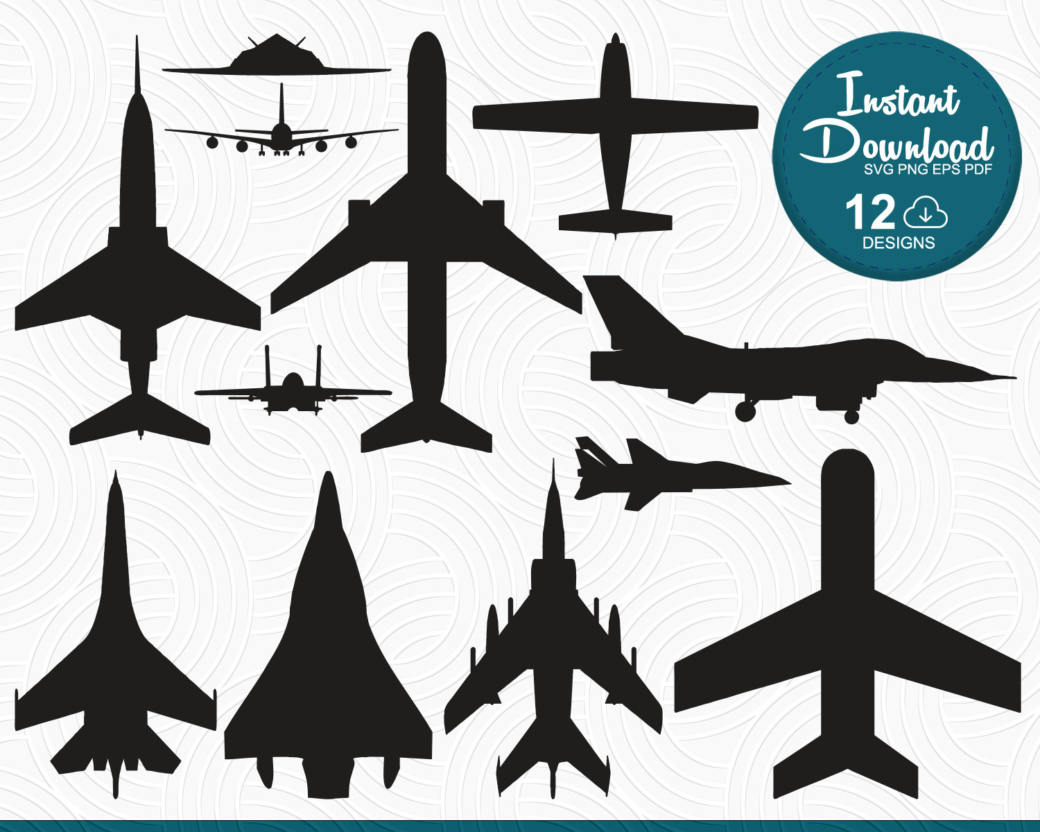 Silueta de avión SVG Vector de avión Mocoso Militar Svg | Etsy