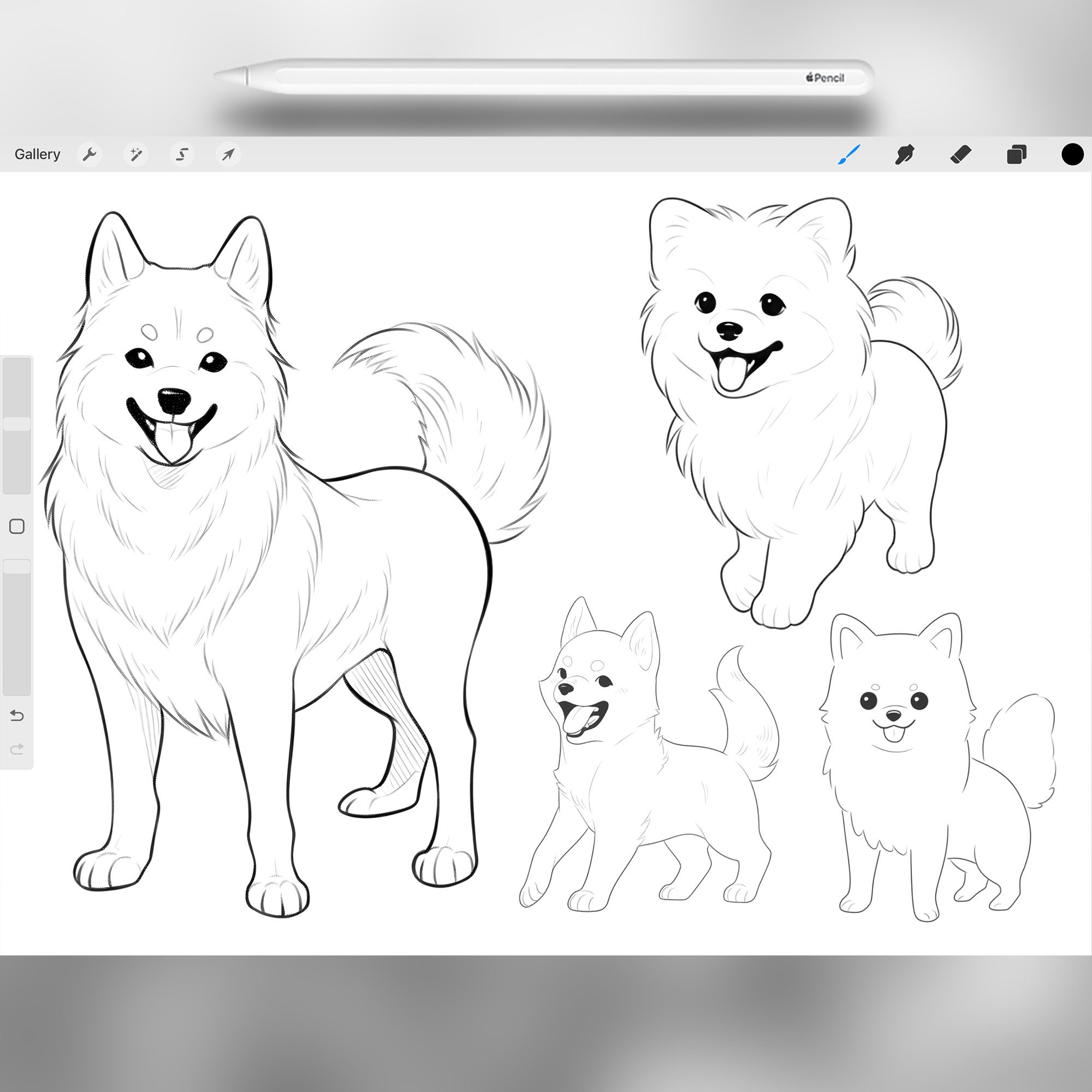 100 Procreate Dog Stamps | Procreate Animal Stamp Brushes | Procreate ...