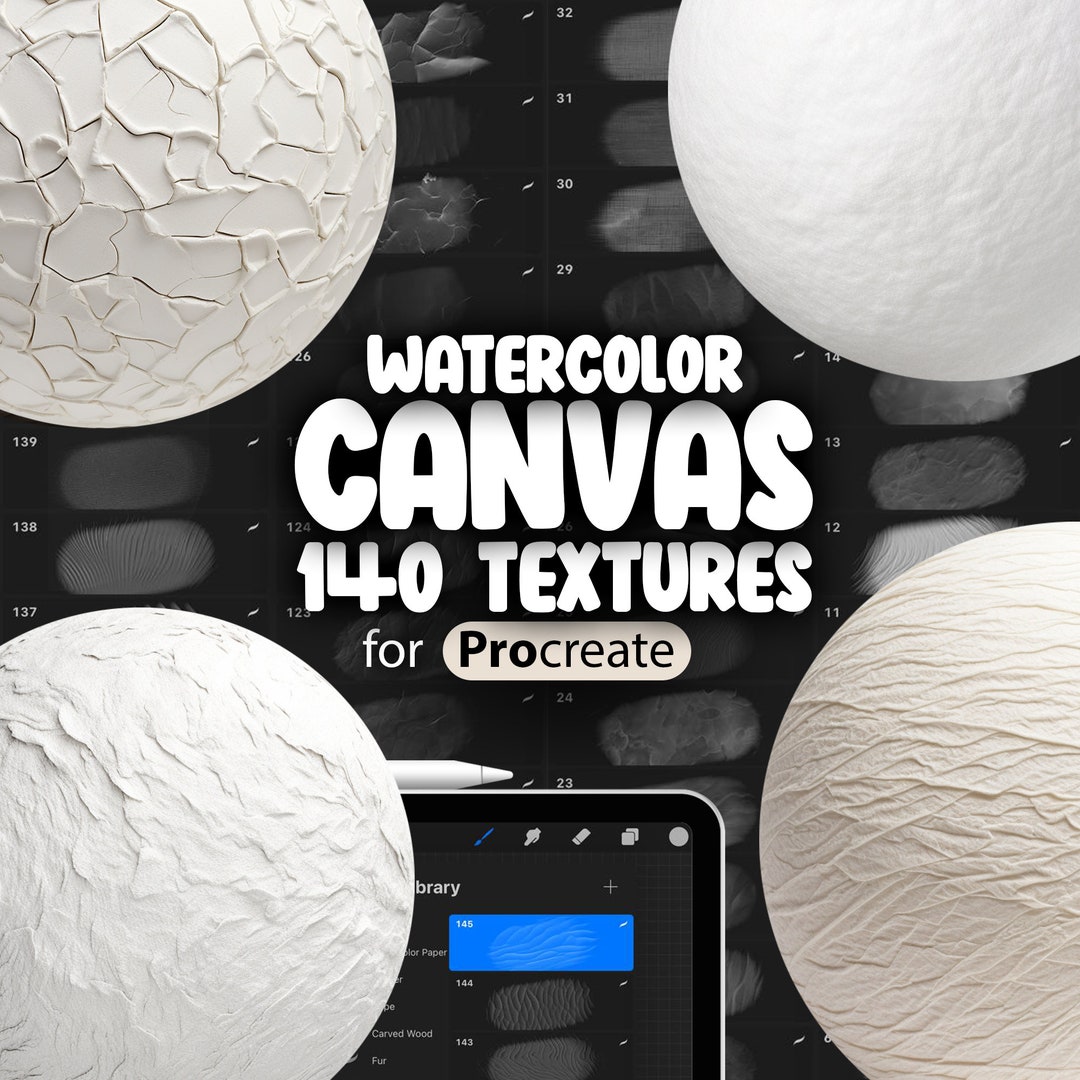 140 Procreate Watercolor Paper Textures | Procreate Canvas Texture ...