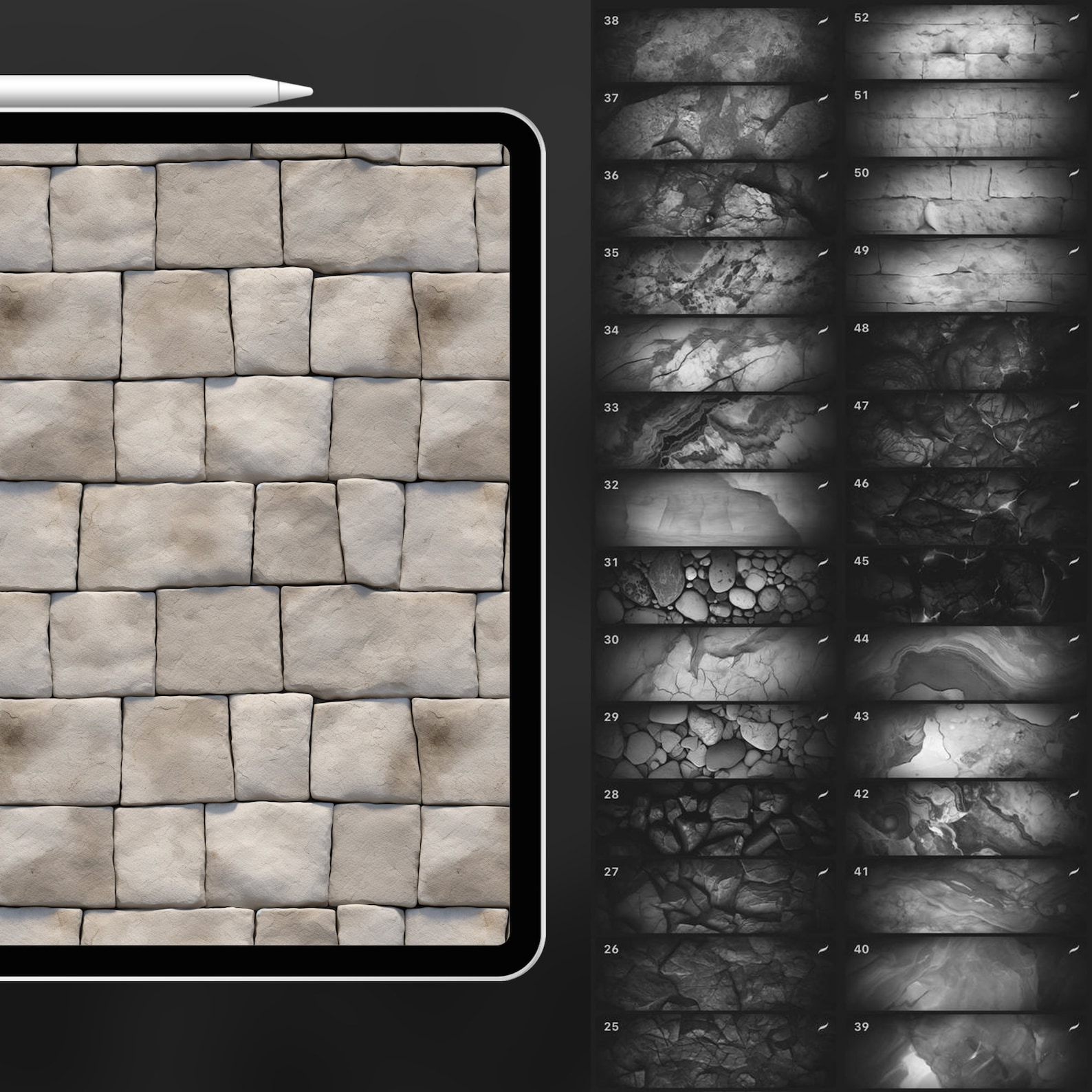 130 Procreate Stone Textures Stone Procreate Texture Seamless Brushes ...