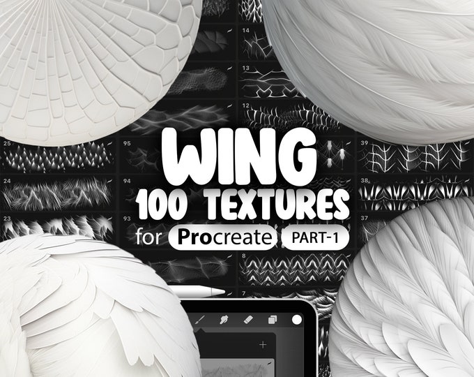 100 Procreate Wings Textures (part-1) | Procreate Butterfly Wings Brush ...