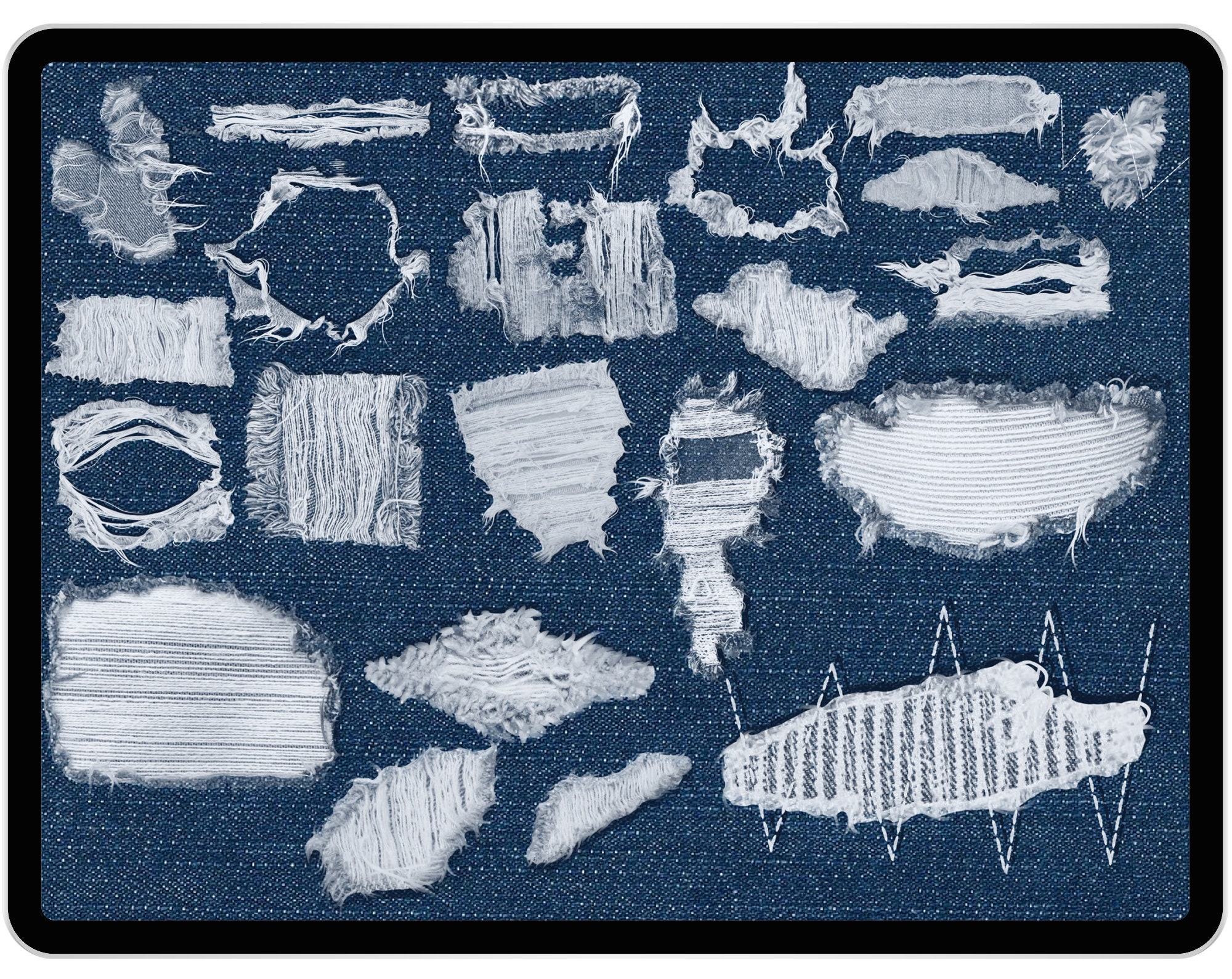 50 Ripped Jeans Brushes for Procreate, Seamless Jeans Textures for ...