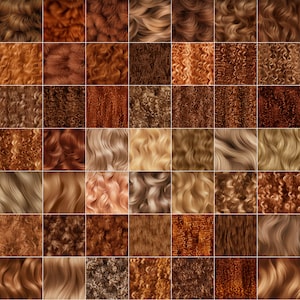 140 Procreate Hair Textures | Women Hair Procreate Texture Seamless ...