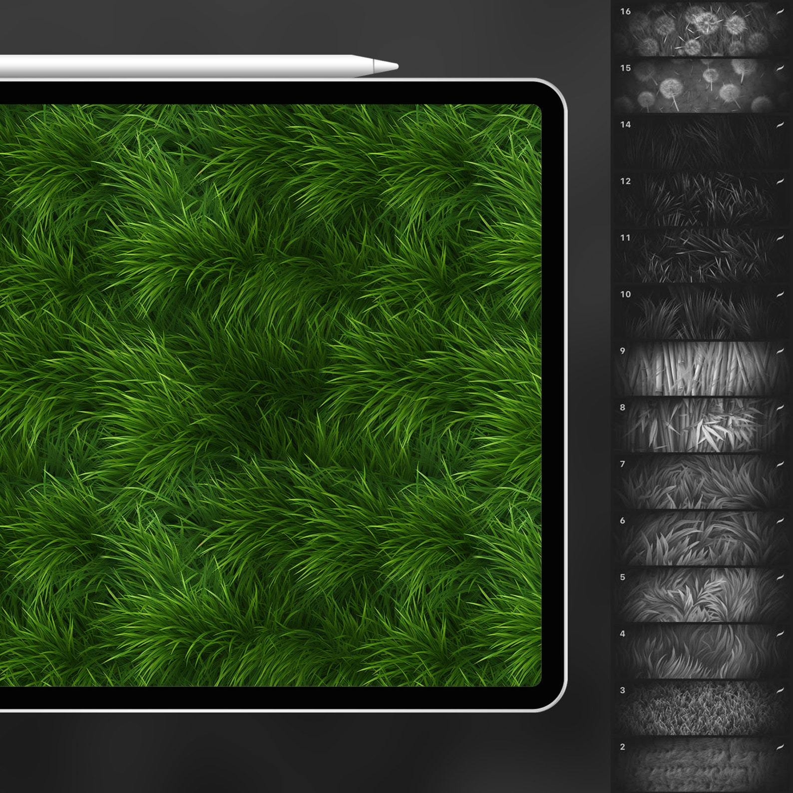 100 Procreate Grass Textures | Lush Green Procreate Texture Seamless ...