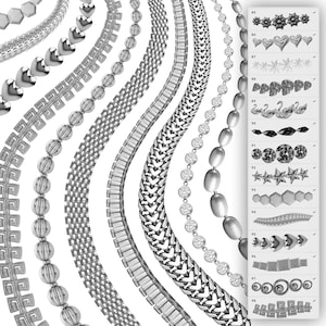 100 Procreate 3D Chain Brushes | Procreate Necklace Brush | Procreate ...