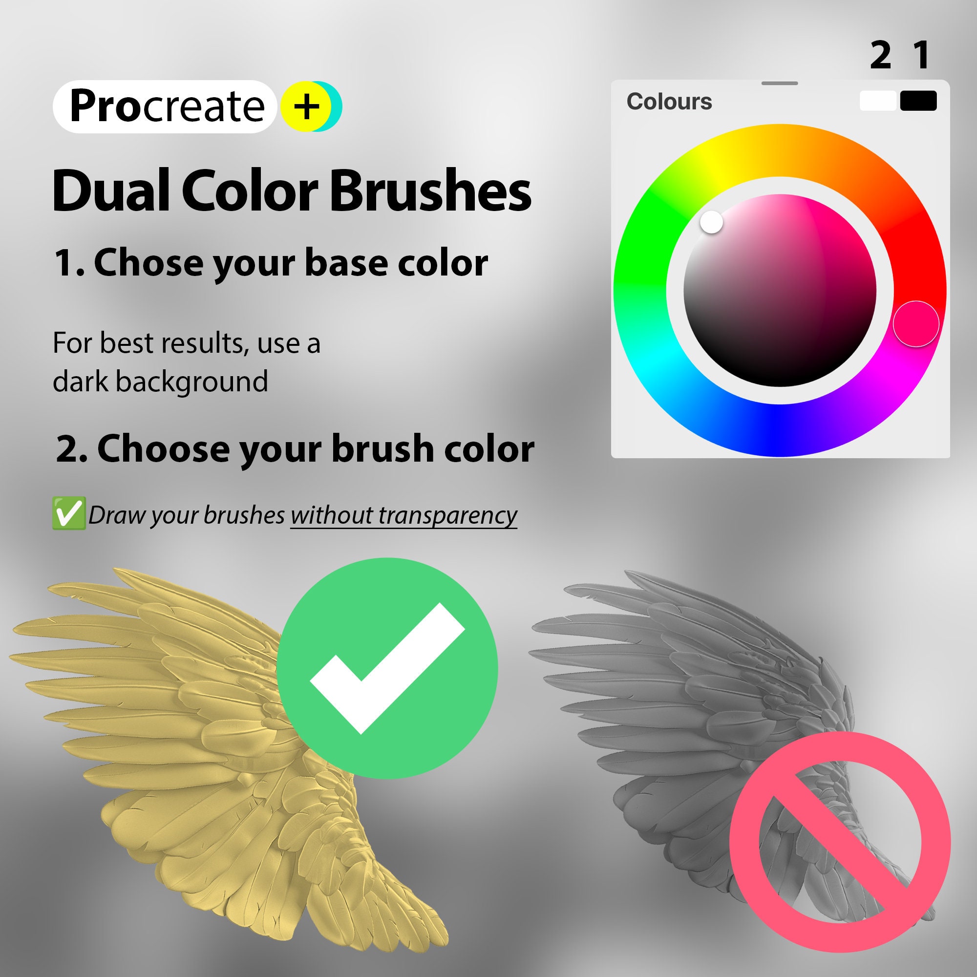 100 Procreate 2D Wings Stamp Brushes | Procreate Bird Wings Stamps ...