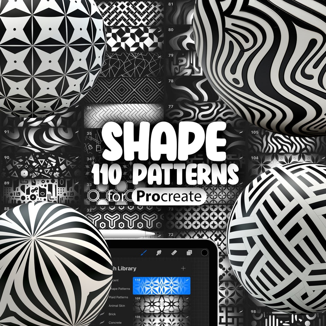 110 Procreate Shape Patterns | Procreate Geometric Patterns | Procreate ...