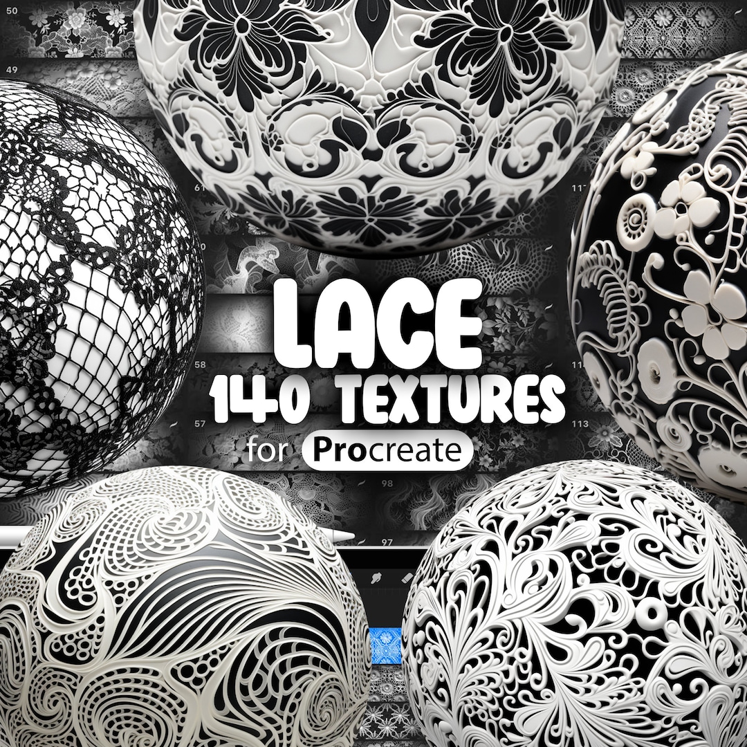 140 Procreate Lace Textures | Procreate Lace Seamless Brushes ...