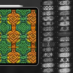 150 Procreate Celtic Patterns | Celtic Knotwork Fabric Procreate Texture Seamless Brushes ...