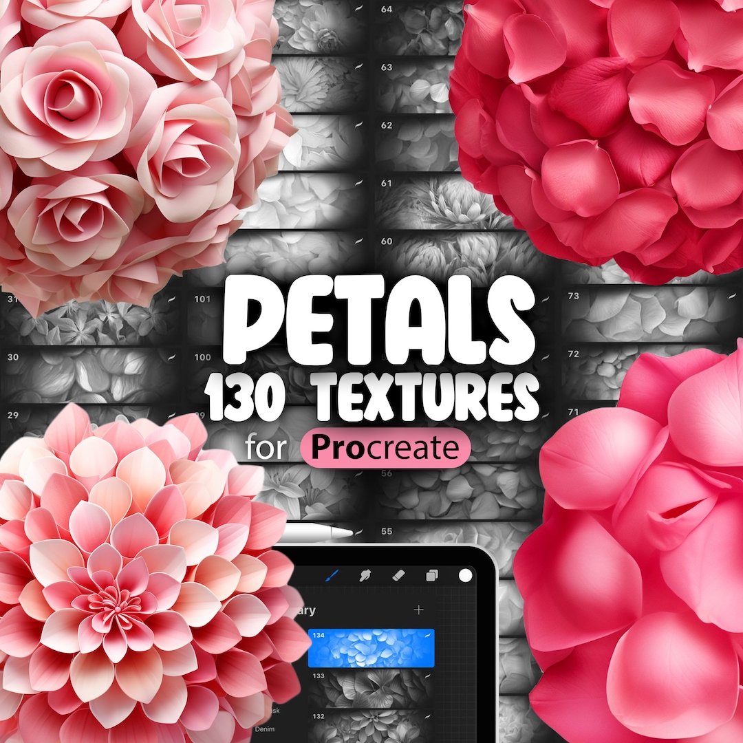 130 Procreate Flower Petal Textures | Flower Procreate Texture Seamless ...