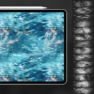 110 Procreate Water Textures | Procreate Seamless Water Brushes ...