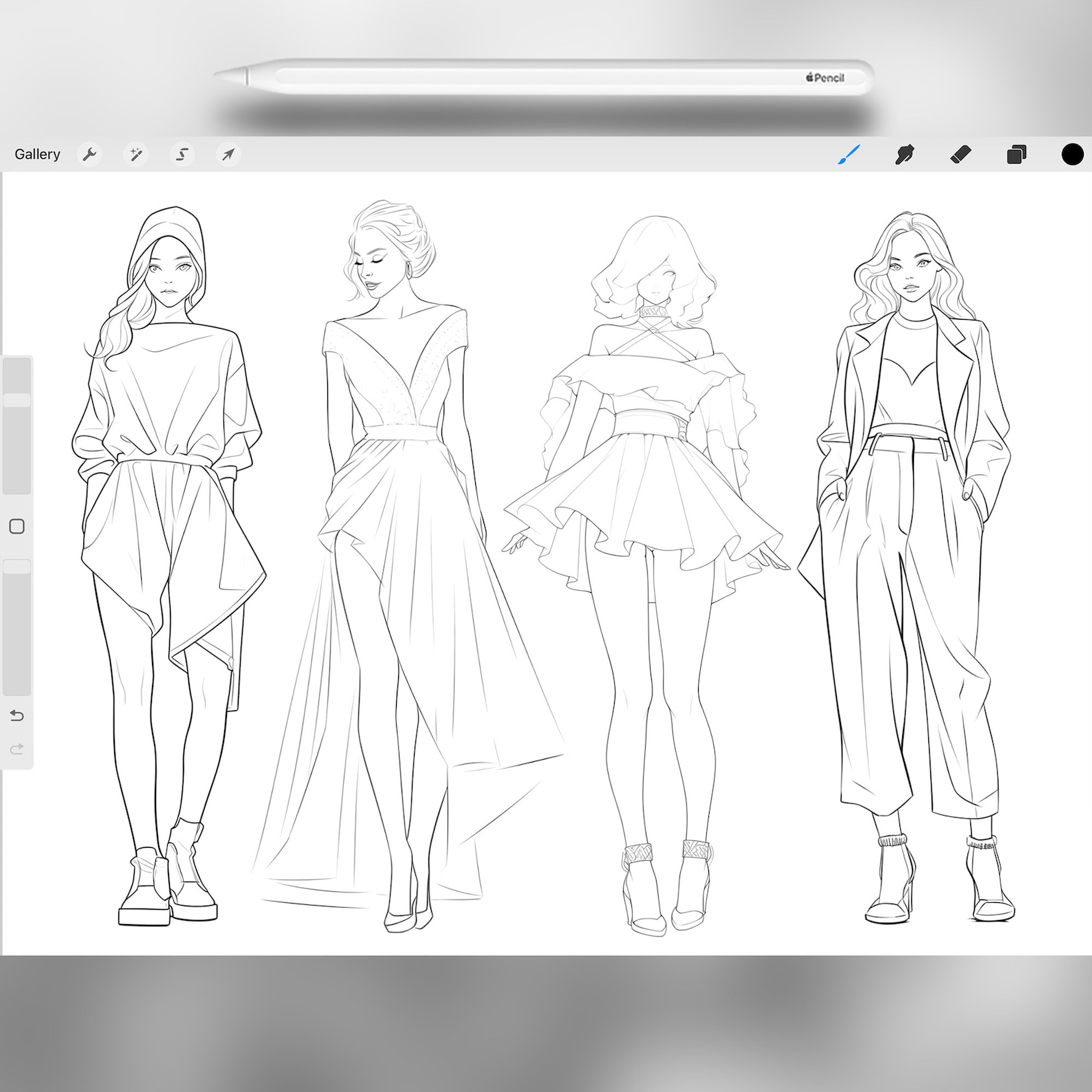 80 Procreate Fashion Girls Stamps Procreate Elegant Girls Stamp Brushes ...