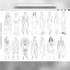 200 Procreate Men's Fashion Stamp Brushes | Men's Style Procreate ...