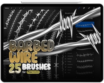 Barbed Wire Vol. 1 Procreate Stamp Brushes - Etsy