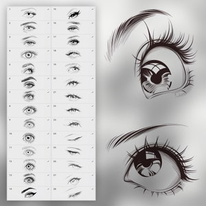 100 Procreate Eyes Stamp Brushes | Procreate Realistic Anime Eyes ...