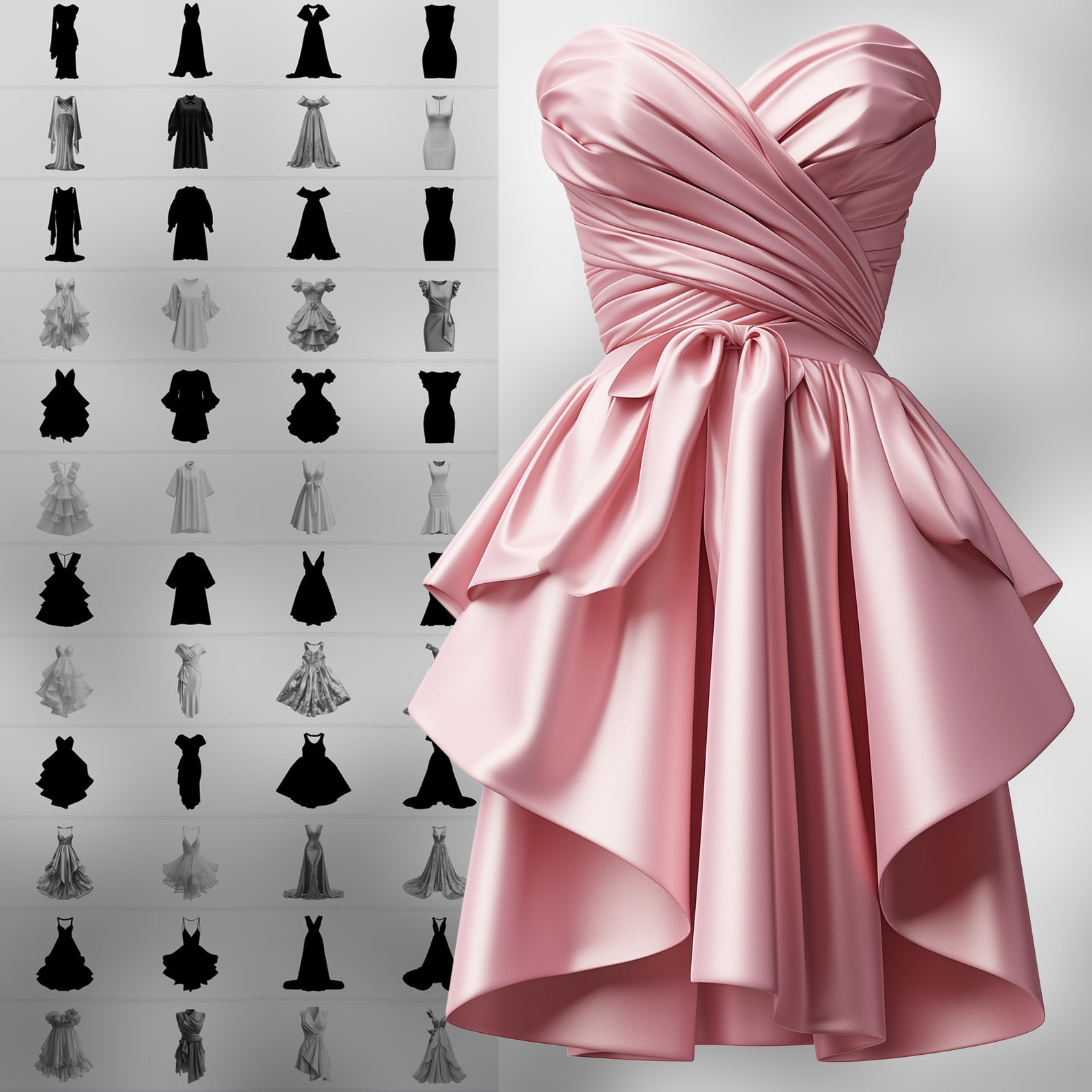 120 Procreate Dresses Stamp Brushes | Procreate Evening Dress ...