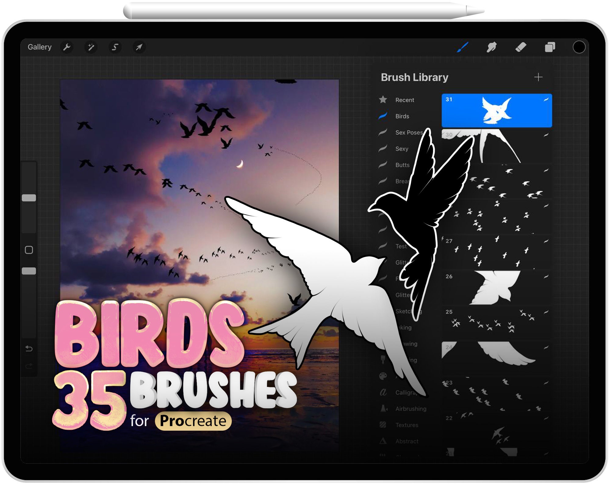 35 Procreate Birds Brushes Procreate Wild Birds Stamp - Etsy