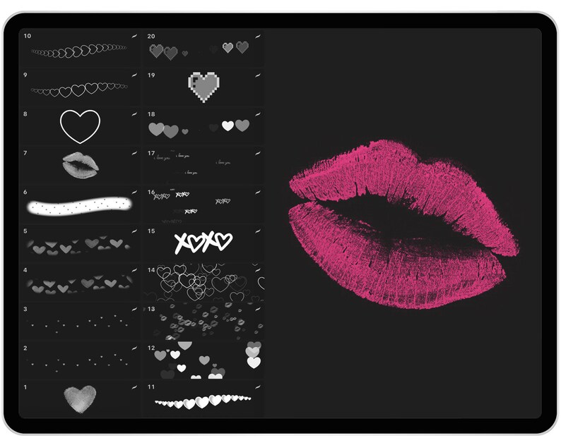 20 Procreate Valentines Day Brushes Procreate Love Stamp - Etsy