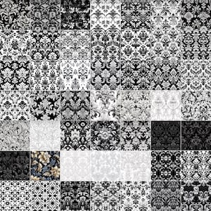 110 Procreate Damask Patterns | Traditional Floral Damask Procreate Texture Seamless Brushes ...