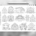 120 Procreate Buildings Sketches Stamp Brushes | Architecture Procreate ...