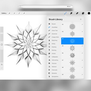 100 Procreate Snowflakes Stamps | Procreate Winter Stamp Brushes ...