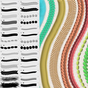 120 Procreate 3D Knitted Brushes | Procreate Embroidery Brushes | Procreate Stitches Brushes ...