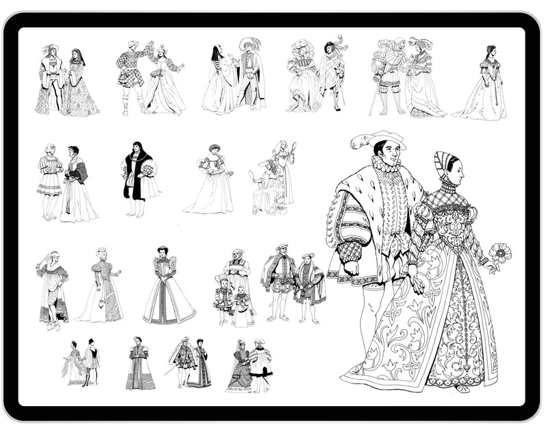 39 Procreate Renaissance Fashion Stamp Brushes 39 Photoshop - Etsy